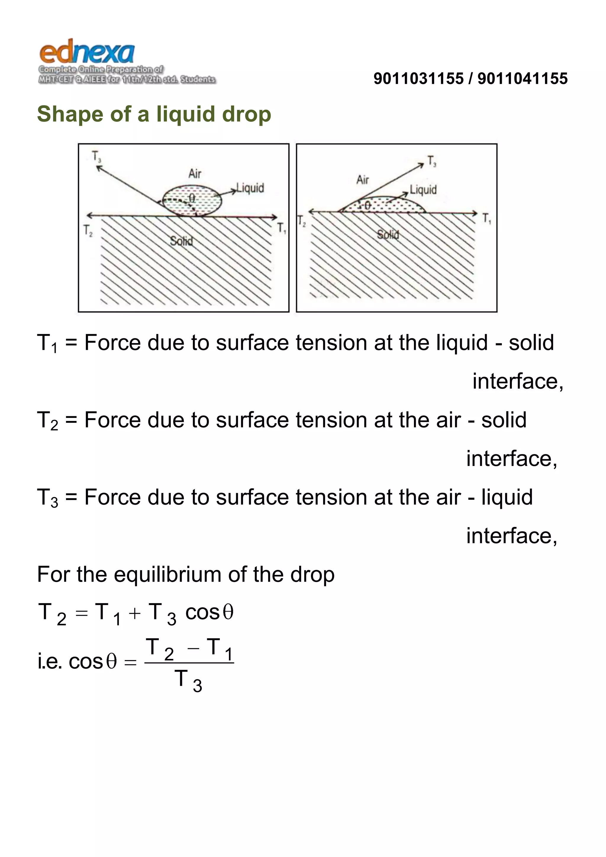 XII Physics - Surface Tension Part II | DOCX