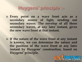 XII - Physics - Wave theory of light | PPTX