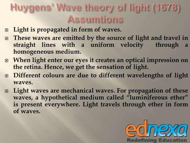 XII - Physics - Wave theory of light | PPTX | Physics | Science