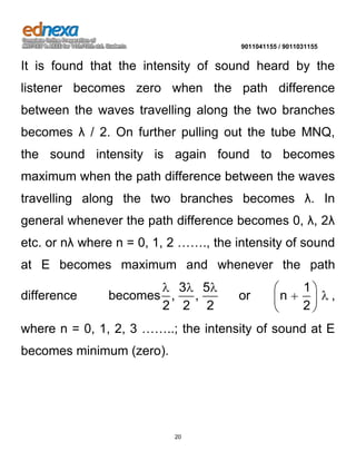 Notes for JEE Main 2014 Physics - Wave Motion Part I | DOCX | Physics ...