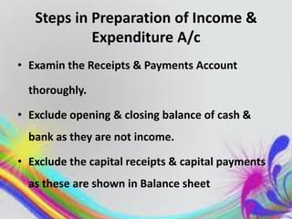 Xii acc chapter 1 Income and Expenditure Account | PDF