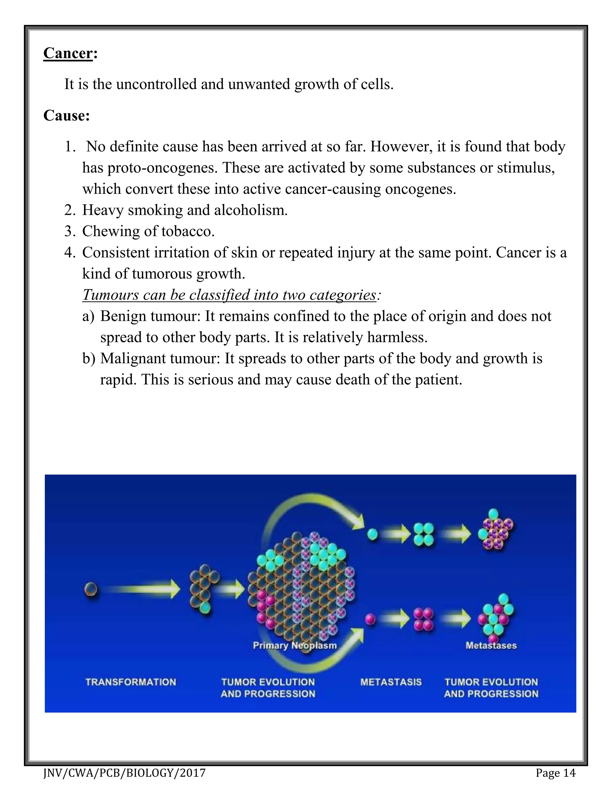 Xii biology project on common desease in human & causes and remedies | PDF