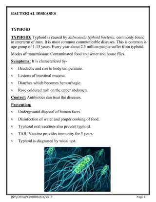 Xii biology project on common desease in human & causes and remedies | PDF