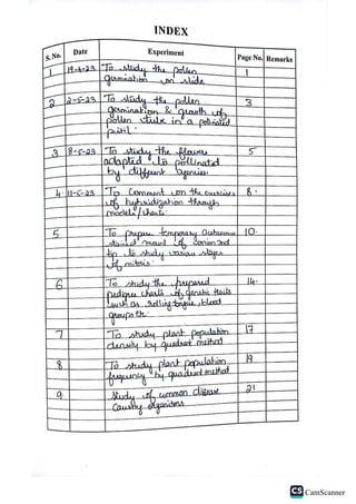 CBSE CLASS 12 BIOLOGY PRACTICAL RECORD BOOK | PDF