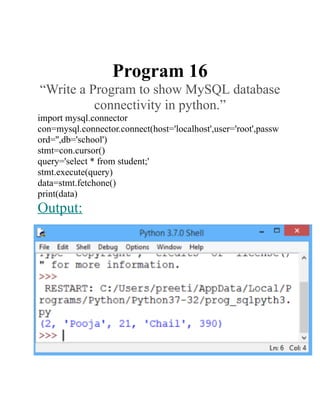 xii cs practicals | PDF | Databases | Computer Software and Applications