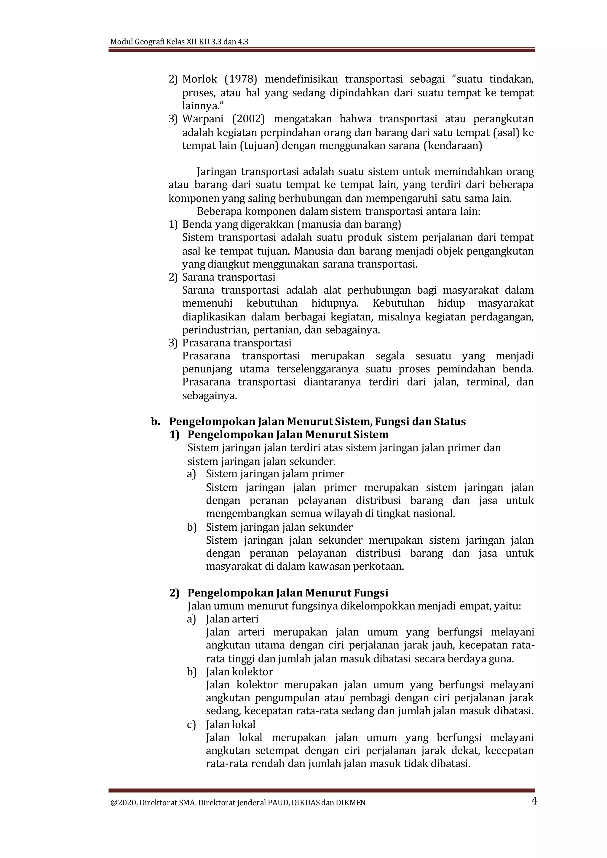 Xii geografi kd 3.3_ pemanfaatan peta untuk jaringan transportasi | DOCX