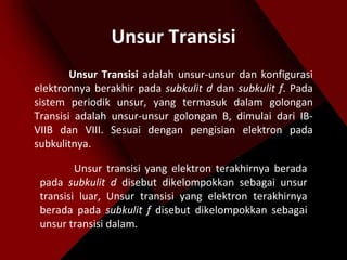 Unsur Unsur Transisi Periode Ke 4 | PPTX