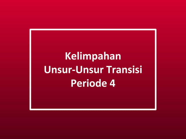 Unsur Unsur Transisi Periode Ke 4 | PPT