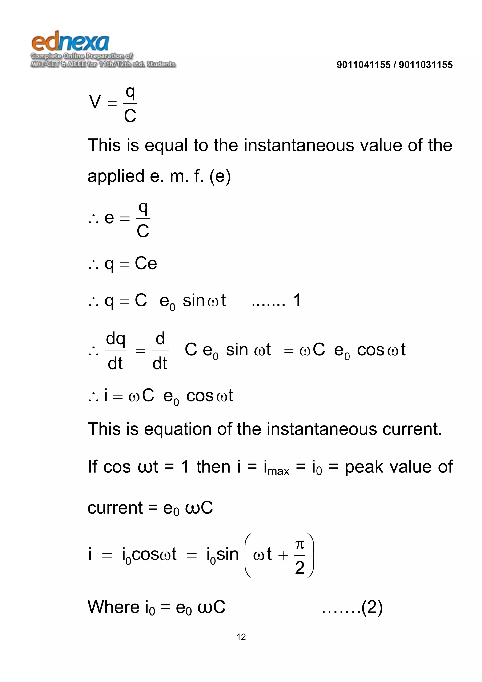 Important notes JEE - Physics -Electromagnetic Induction Part 2 | DOCX