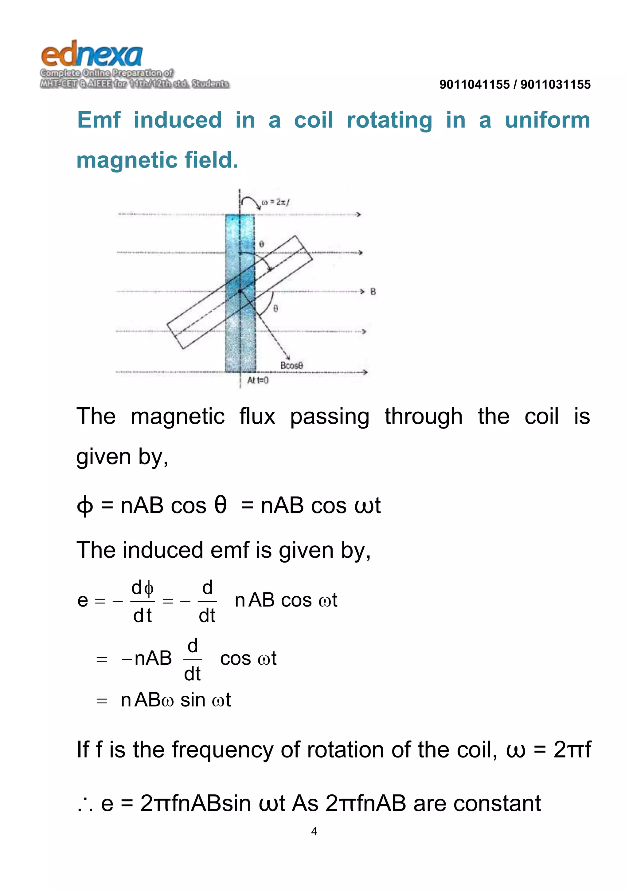 Important notes JEE - Physics -Electromagnetic Induction Part 2 | DOCX