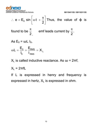 Important notes JEE - Physics -Electromagnetic Induction Part 2 | DOCX