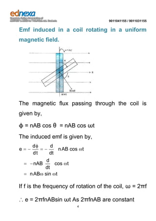 Important notes JEE - Physics -Electromagnetic Induction Part 2 | DOCX
