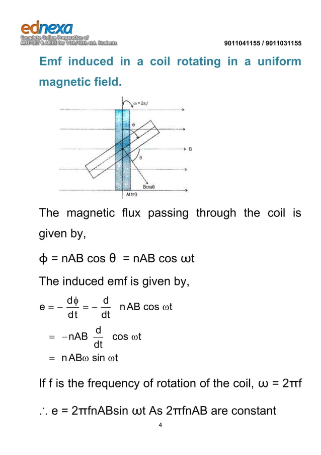 Important notes JEE - Physics -Electromagnetic Induction Part 2 | DOCX