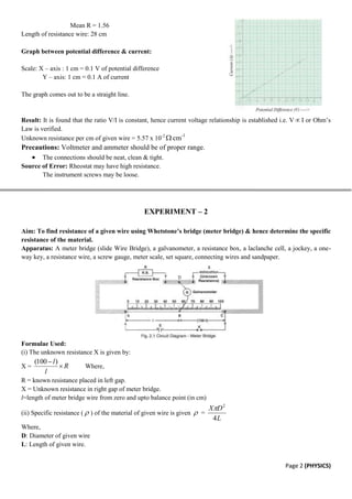 Physics practical with reading class 12 CBSE | PDF