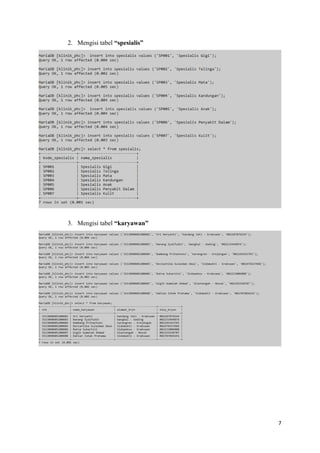 PEMBUTAN DATABASE KLINIK PRASI HEALTH CARE | PDF