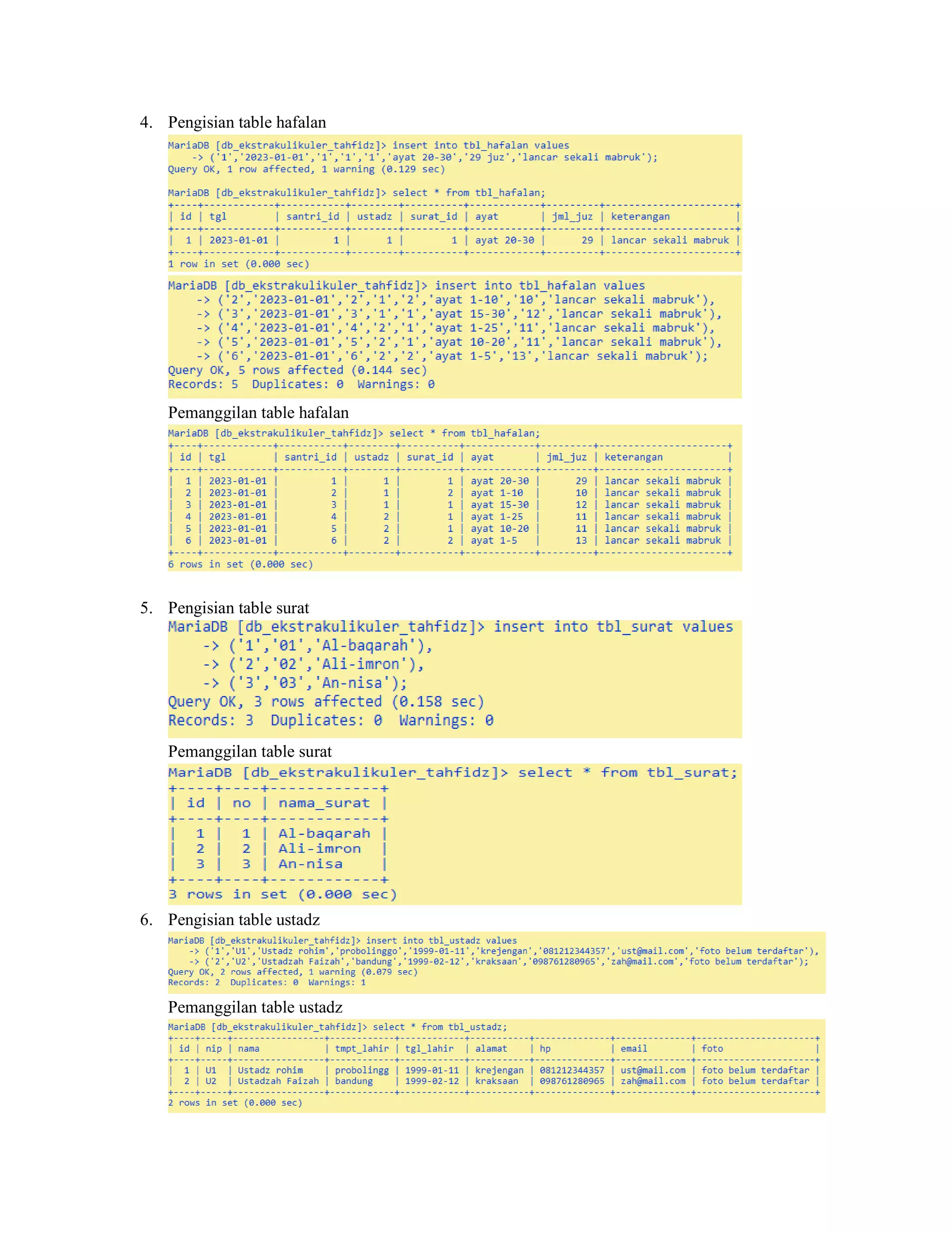 Laporan Praktikum Tugas Akhir Basis Data | PDF