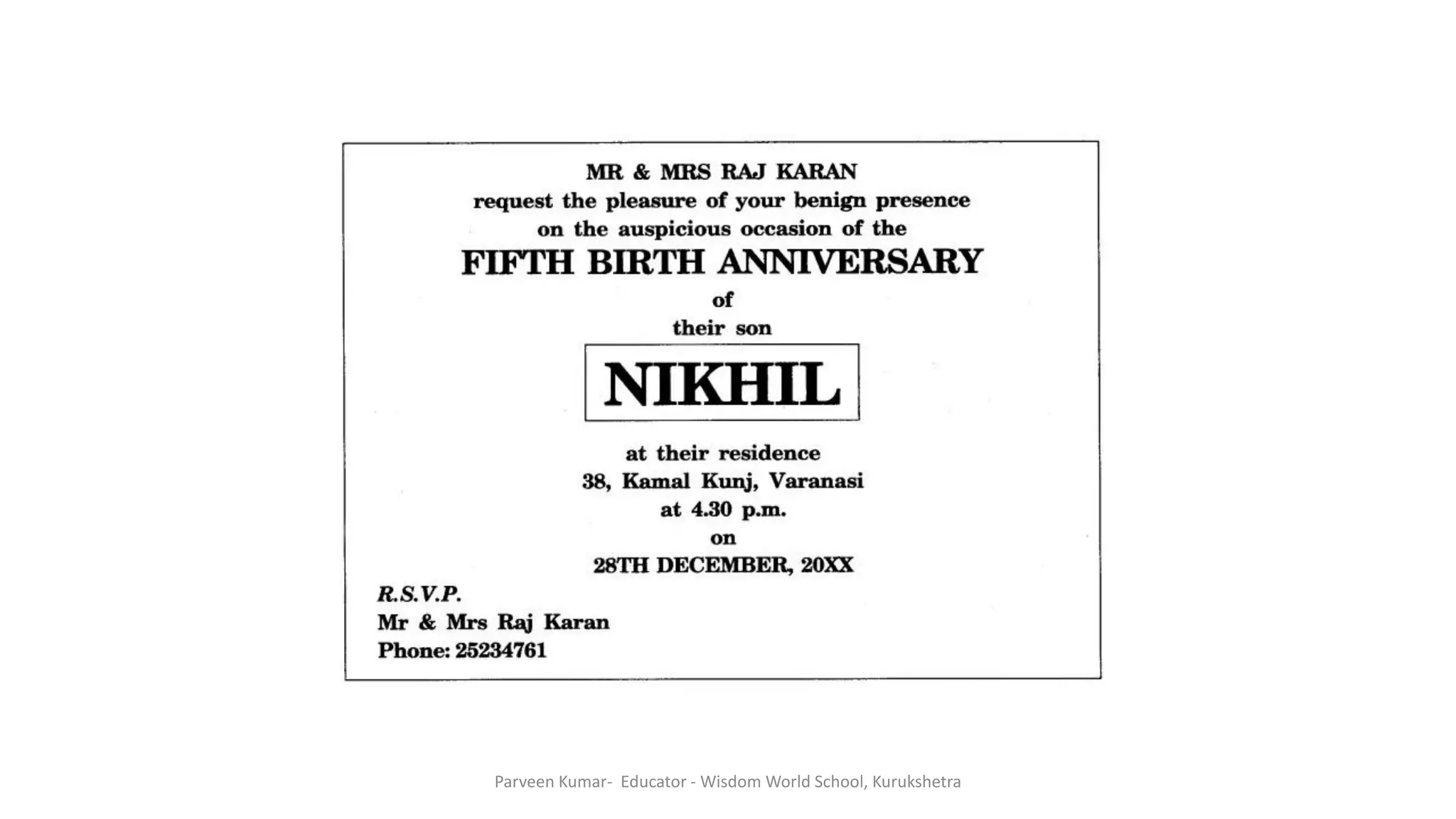 CBSE 12- English - Short Compositions Invitations Replies-Formal ...