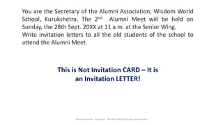 CBSE 12- English - Short Compositions Invitations Replies-Formal ...