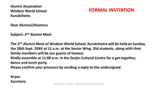 CBSE 12- English - Short Compositions Invitations Replies-Formal ...