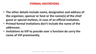 CBSE 12- English - Short Compositions Invitations Replies-Formal ...