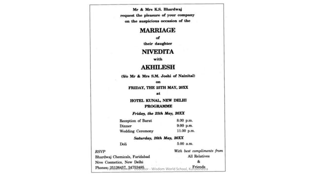 CBSE 12- English - Short Compositions Invitations Replies-Formal ...