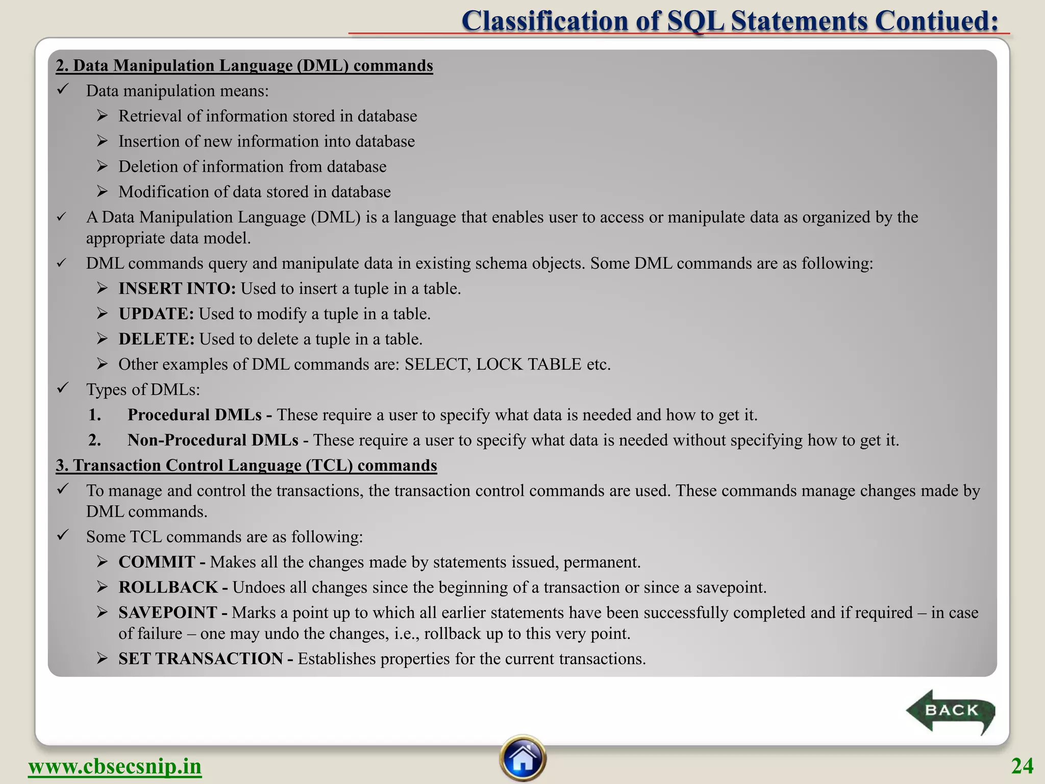 Cbse Xii Database Concepts And Mysql Presentation Ppt