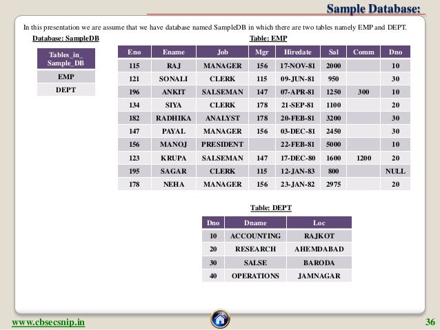 CBSE XII Database Concepts And MySQL Presentation CBSE XII Database Concepts And MySQL Presentation