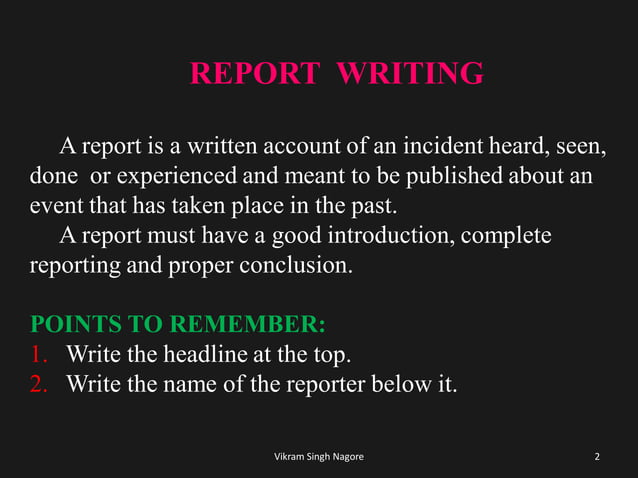 XII W.S. PPT of REPORT WRITING-1 for learning report writing | PDF ...