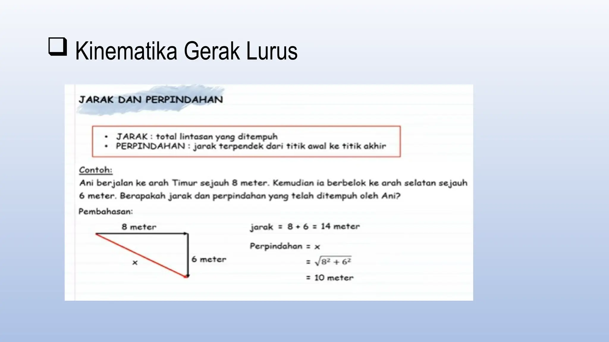 Materi KINEMATIKA GERAK LURUS untuk 9 smp | PPTX