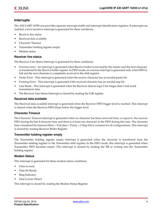 Xilinxaxi uart16550 | PDF