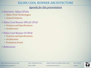Xilinx Cool Runner Architecture | PPTX