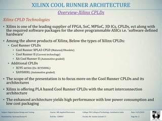 Xilinx Cool Runner Architecture | PPTX