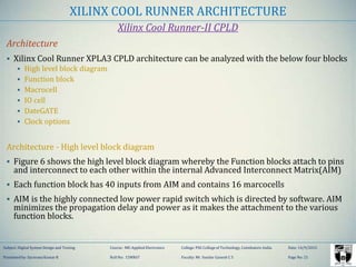 Xilinx Cool Runner Architecture | PPTX
