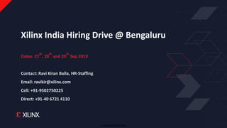 Xilinx Corporate Overview - Hiring Drive @ Bengaluru | PPT