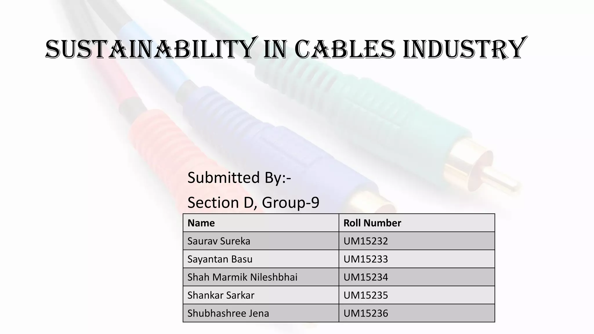 (Ximb) sustainability cables | PDF
