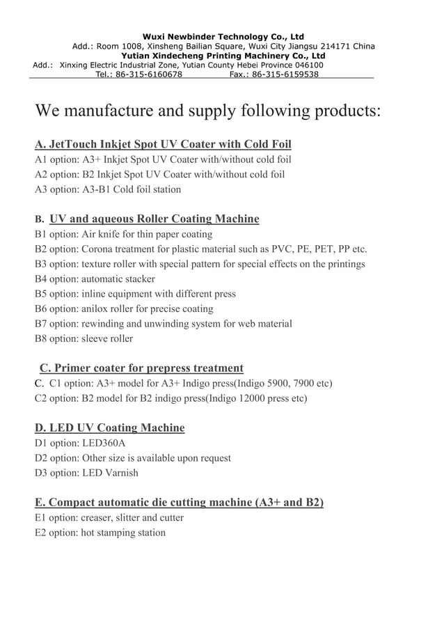 Xindecheng flood uv coater & inkjet spot uv coater 2019 | PDF ...