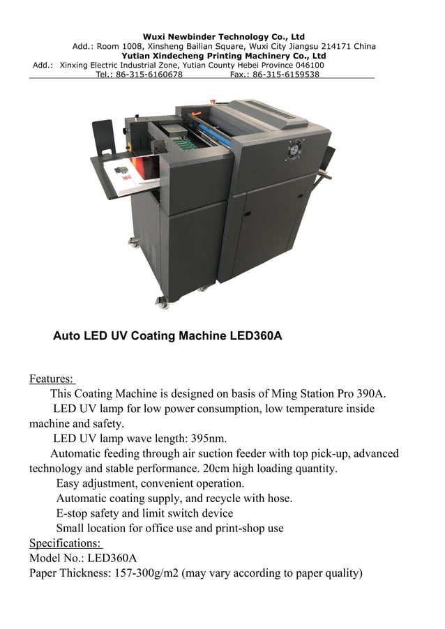 Xindecheng flood uv coater & inkjet spot uv coater 2019 | PDF ...