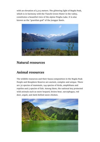 Xinjiang tianshan tianchi scenic area | PDF
