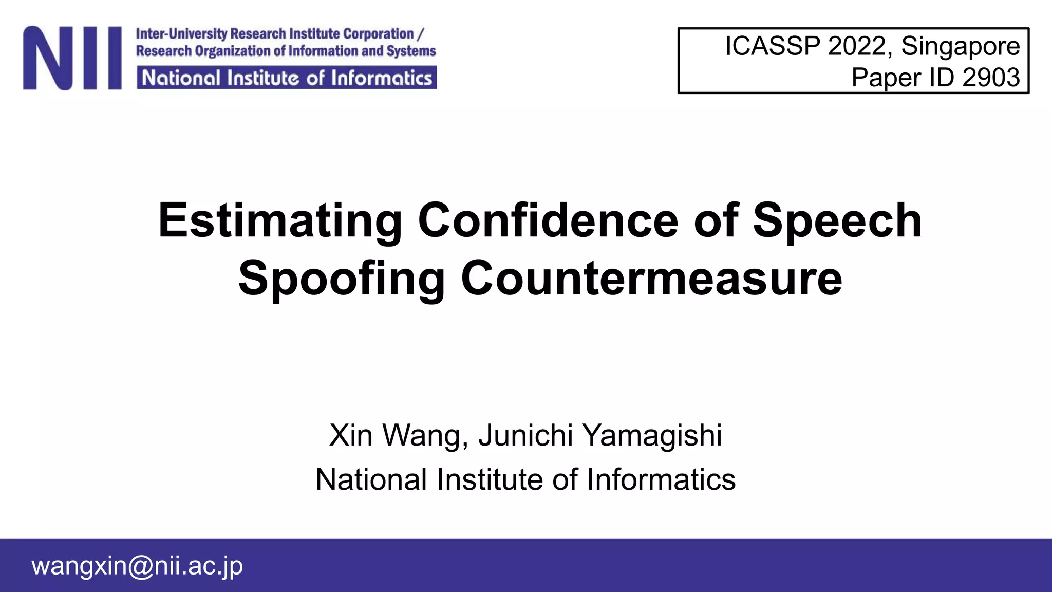 Estimating the confidence of speech spoofing countermeasure | PPTX