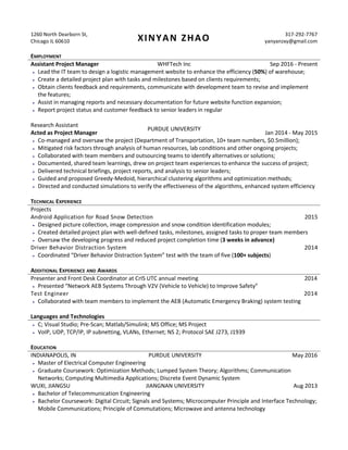 Xinyan Zhao resume | PDF | Civil Engineering Industry | Industries