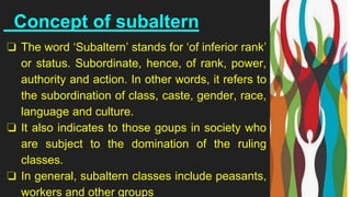 Gayatri spivak and subaltern d sem 2 | PPTX