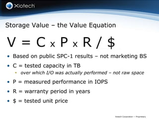 Xiotech Redefining Storage Value | PPT