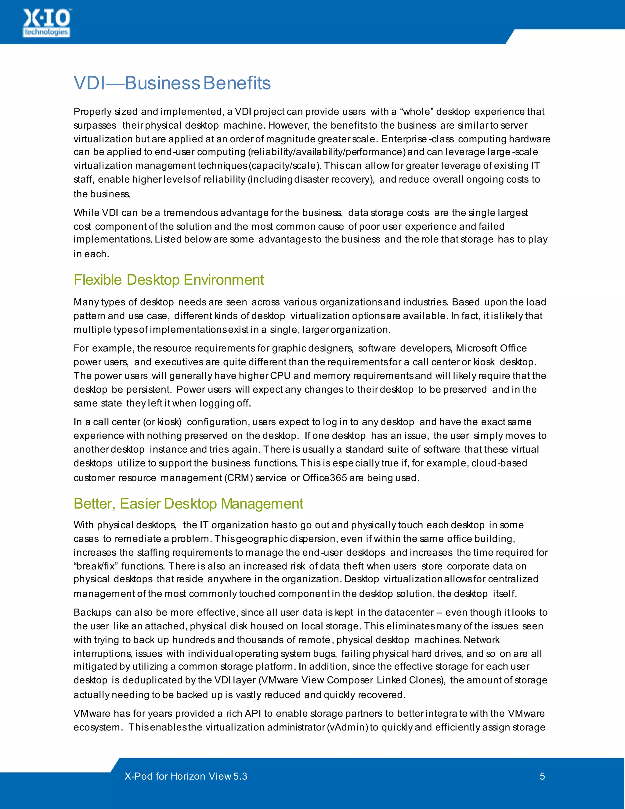 X-Pod for VDI Reference Architecture Enabled by Cisco UCS, VMware ...