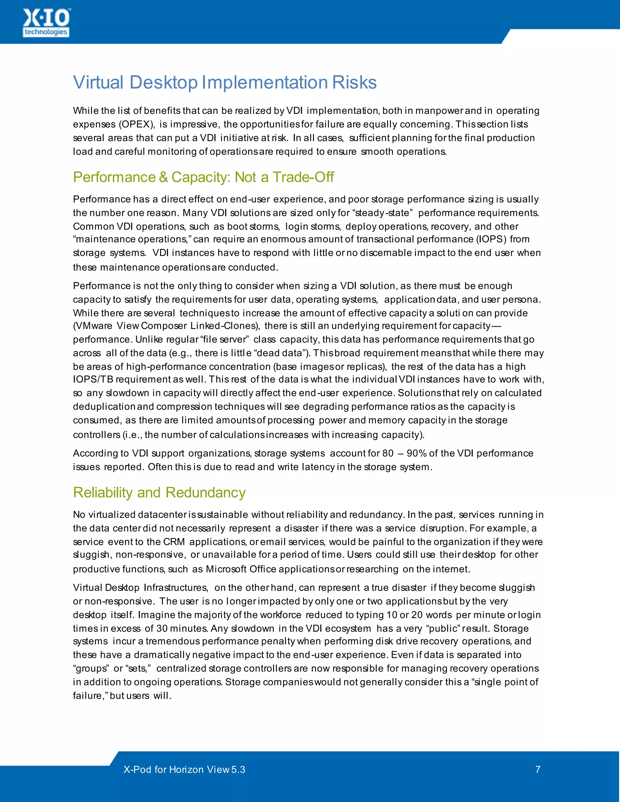 X-Pod for VDI Reference Architecture Enabled by Cisco UCS, VMware ...