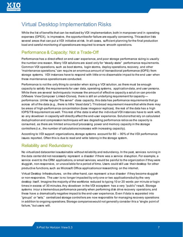 X-Pod for VDI Reference Architecture Enabled by Cisco UCS, VMware ...