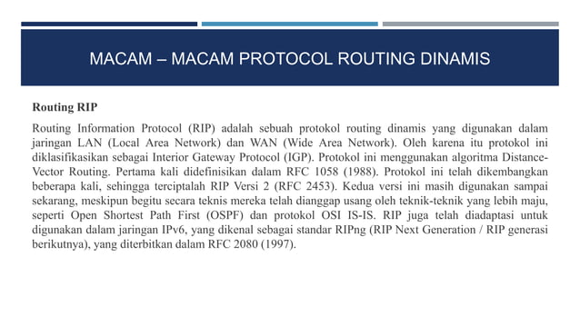 Routing statis vs routing dinamis | PPTX