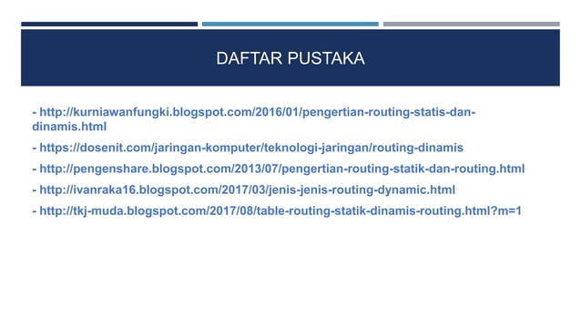 Routing statis vs routing dinamis | PPTX