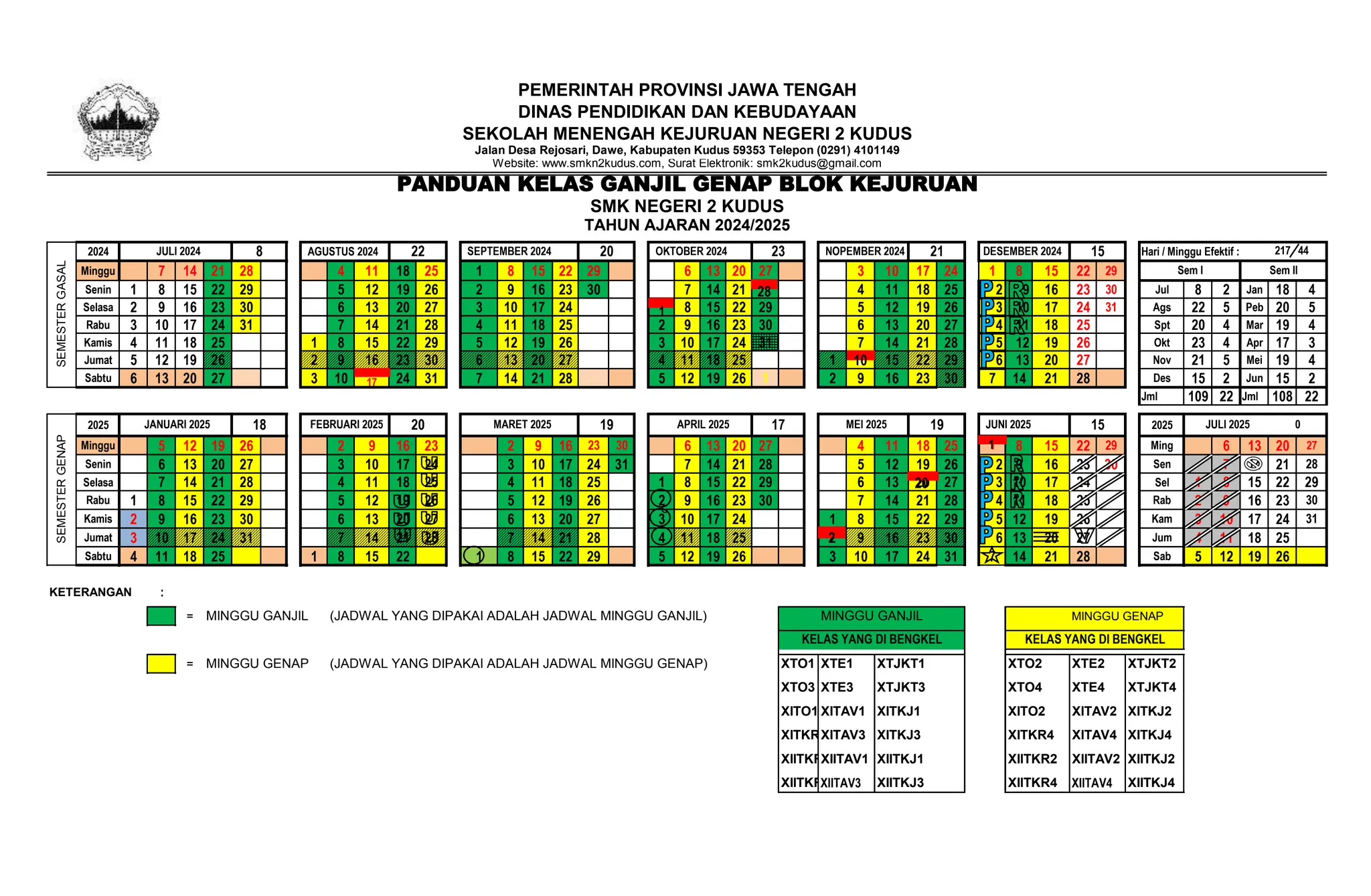 Jadwal Kelas XI TAV 1 SMKN 2 Kudus tahun pelajaran 2024-2025 | PDF