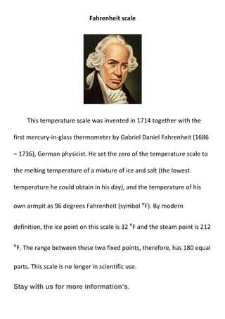Celsius Fahrenheit Scale | PDF