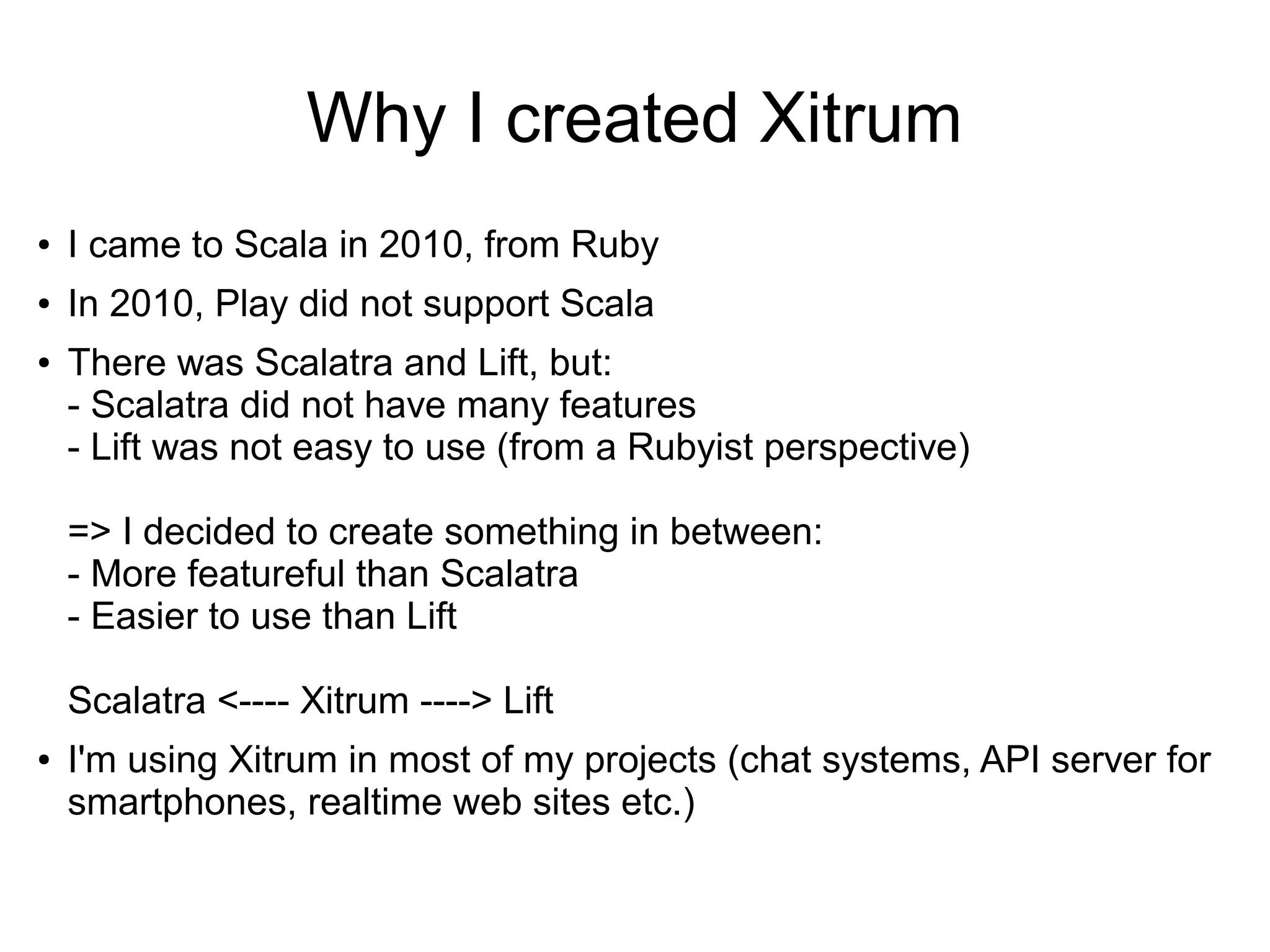 Xitrum @ Scala Conference in Japan 2013 | PPT